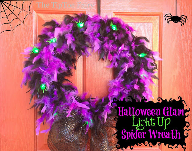 Halloween Glam Spider Wreath Tutorial | The TipToe Fairy