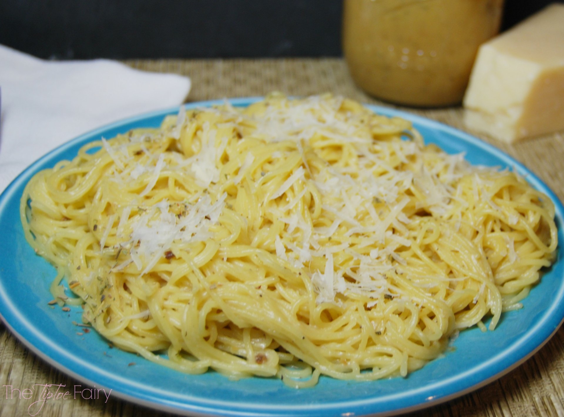 Roasted Garlic and Parmesan Angel Hair Pasta | The TipToe Fairy