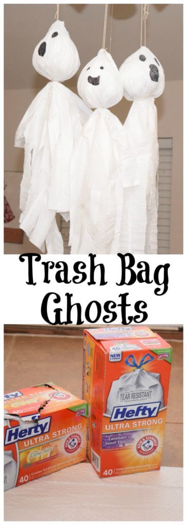 Halloween Glowing Trash Bag Ghosts | The TipToe Fairy