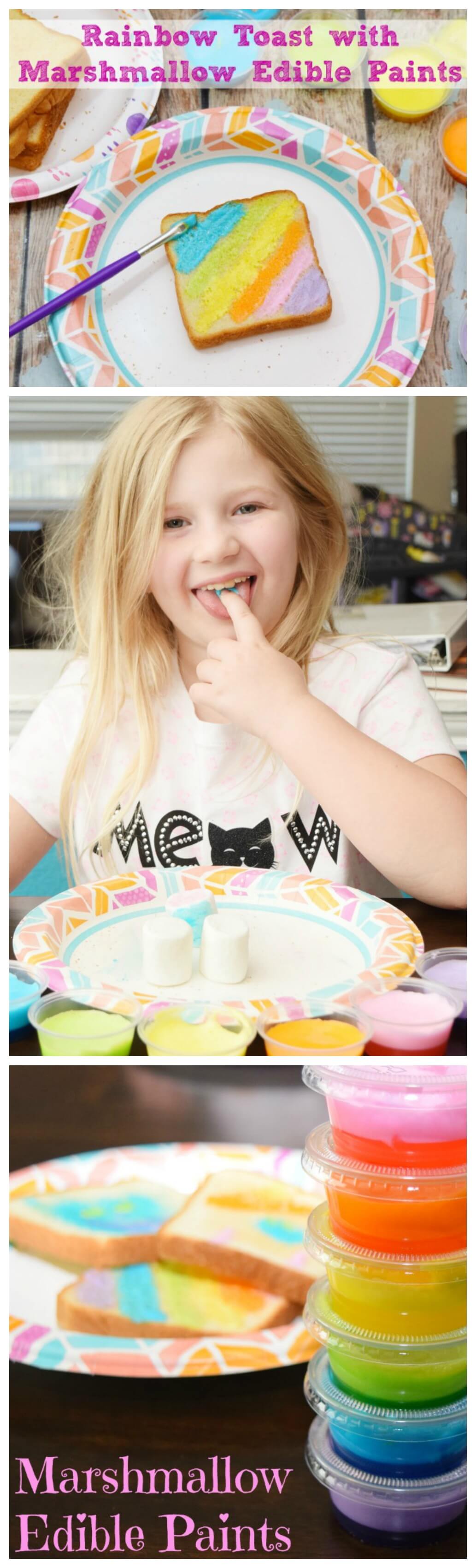 Marshmallow Edible Paints for Rainbow Toast | The TipToe Fairy