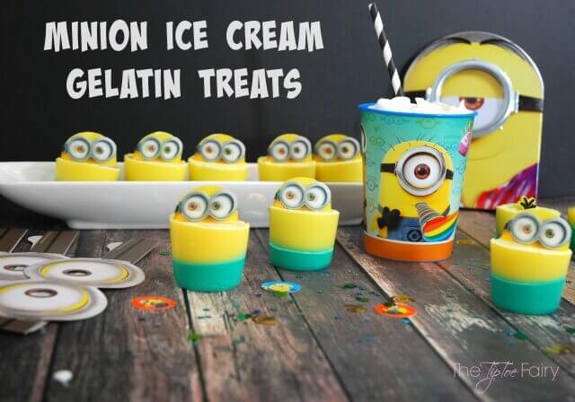 Minions Ice Cream Gelatin Treats | The TipToe Fairy