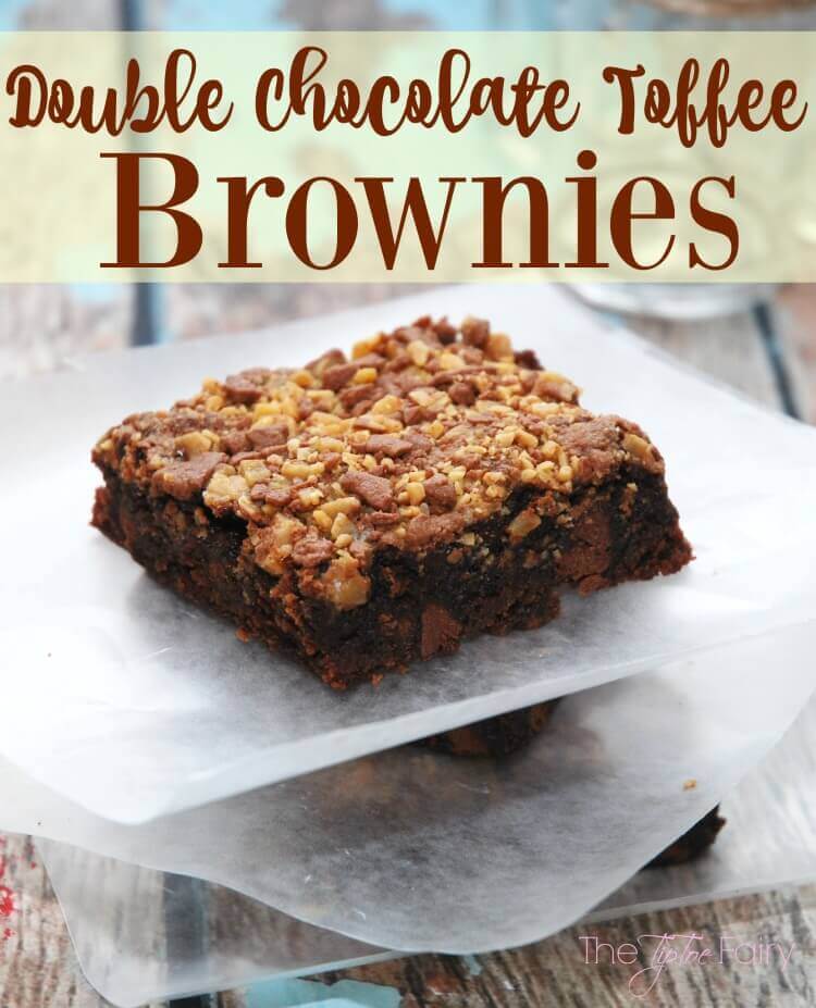 Double Chocolate Toffee Brownies | The TipToe Fairy