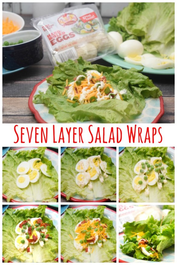 Seven Layer Salad Wrap with Hard Boiled Eggs | The TipToe Fairy
