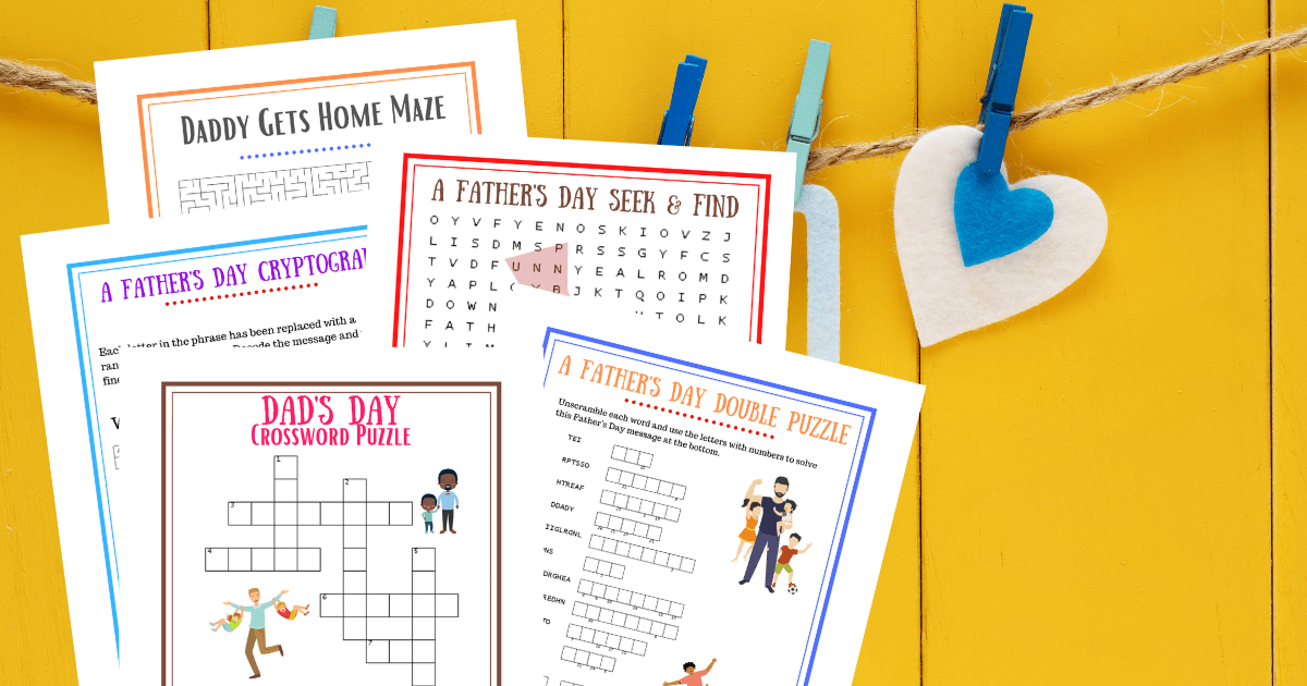 Free Kids Printable Father's Day Puzzle Pack | The TipToe Fairy