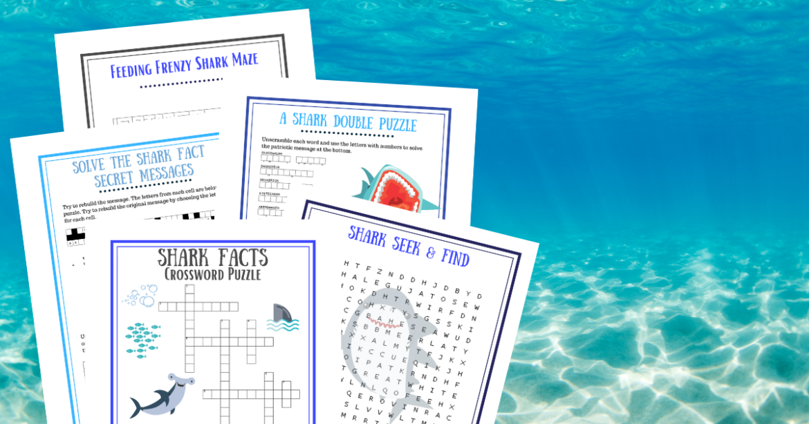 Free Kids Shark Printable Games | The TipToe Fairy