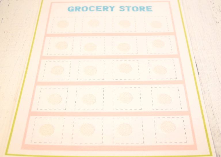 Free Preschool Grocery Store Printable Game | The TipToe Fairy
