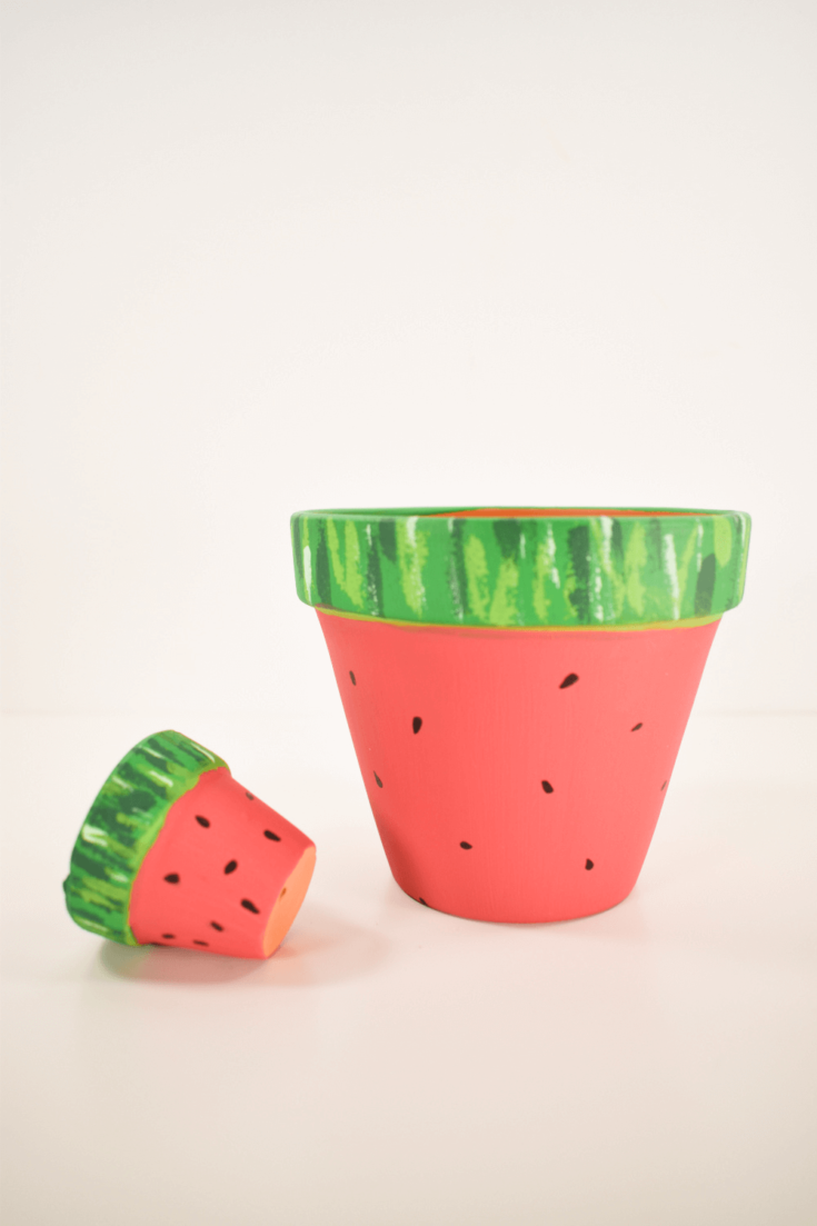 How to Paint a Watermelon Pot | The TipToe Fairy