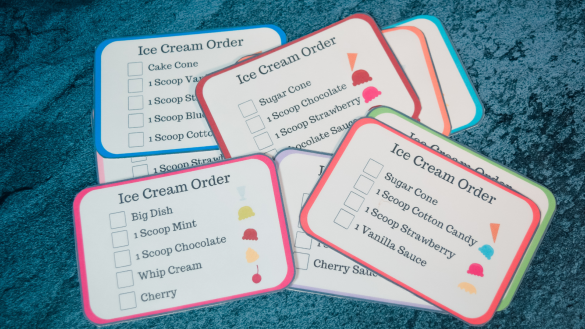 Free Preschool Ice Cream Shop Printable Game | The TipToe Fairy