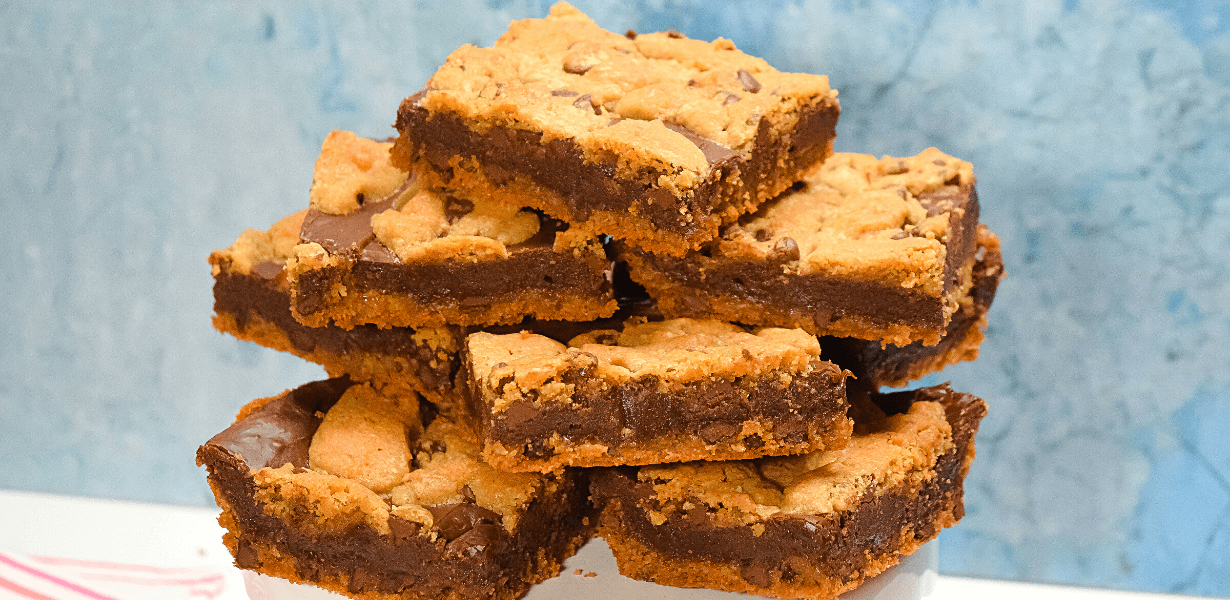 Easy and Delicious Fudge Stuffed Cookie Bars | The TipToe Fairy