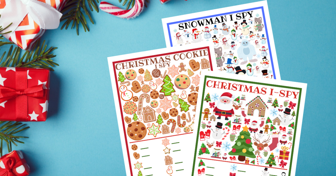 Christmas I Spy Games Free Printables for Kids | The TipToe Fairy