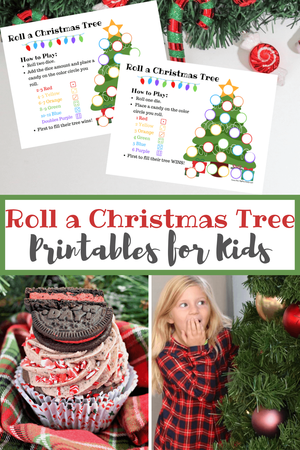 Free Kids Printable Roll a Christmas Tree Game | The TipToe Fairy