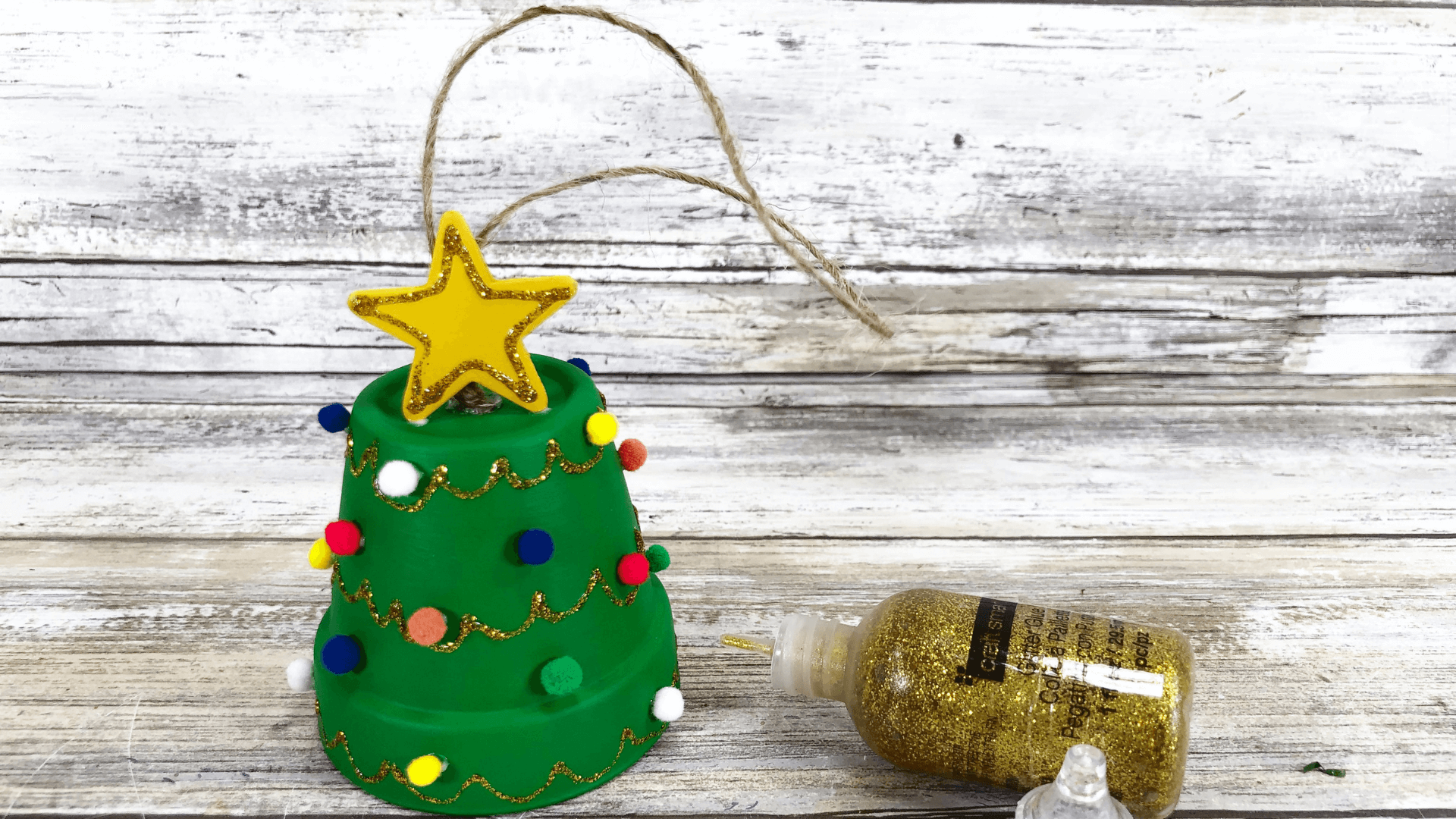 How to make a Dollar Store Clay Pot Christmas Tree Ornament | The ...