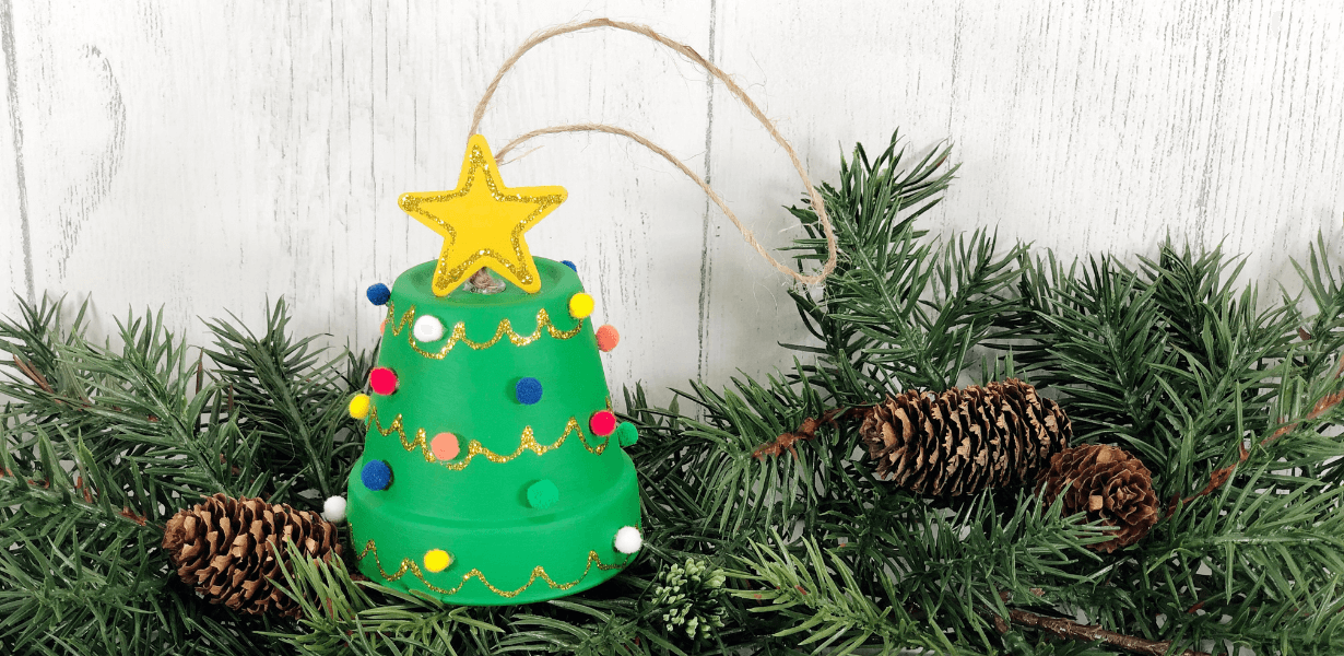 How to make a Dollar Store Clay Pot Christmas Tree Ornament | The ...