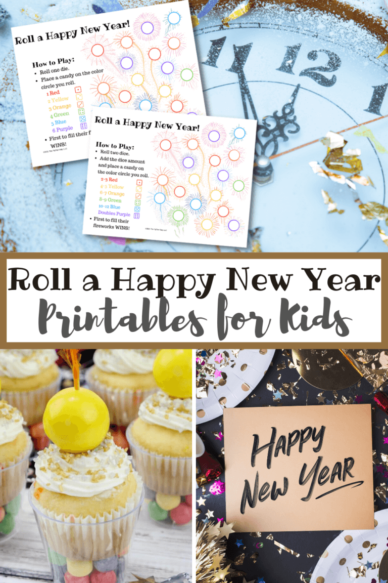 Free Kids Printable Roll a Happy New Years Eve Game | The TipToe Fairy