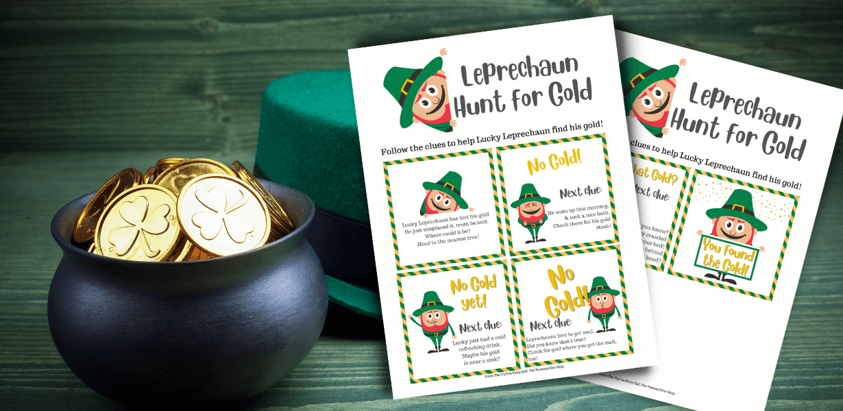 Free Printable Kids Leprechaun Hunt for Gold | The TipToe Fairy