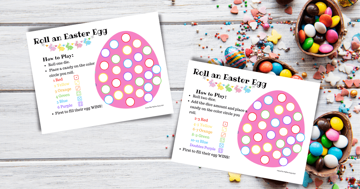 Free Kids Printable Easter Game Roll an Easter Egg Game | The TipToe Fairy
