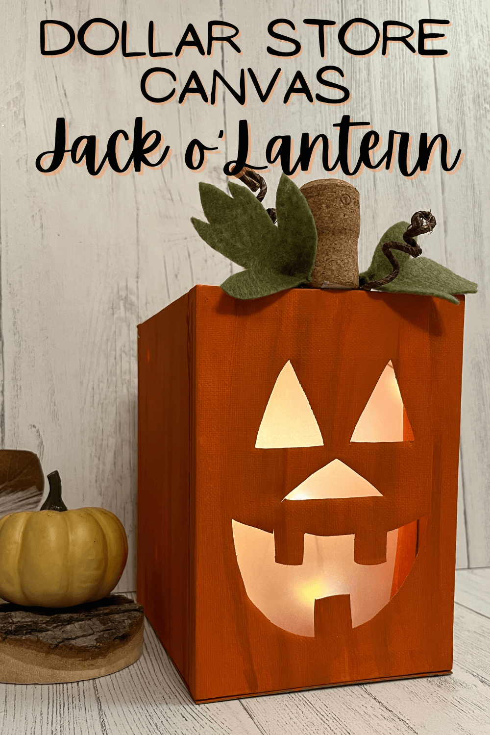 Dollar Store Halloween Hack - Make a Light Up Canvas Jack o Lantern ...