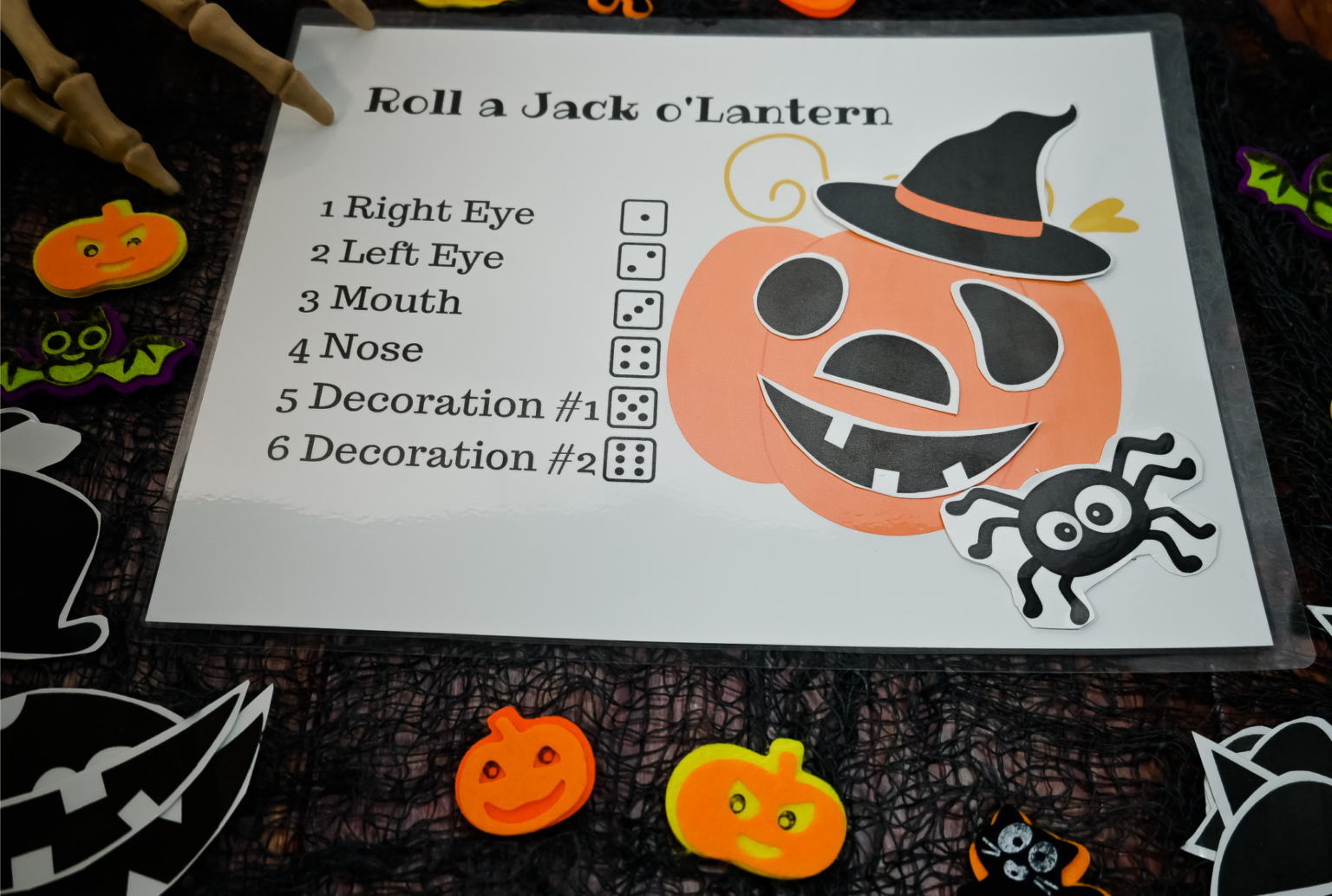 Free Kids Printable Halloween Game - Roll a Jack o Lantern Game | The ...