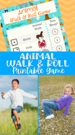 Free Kids Printable Animal Walk and Roll Game | The TipToe Fairy