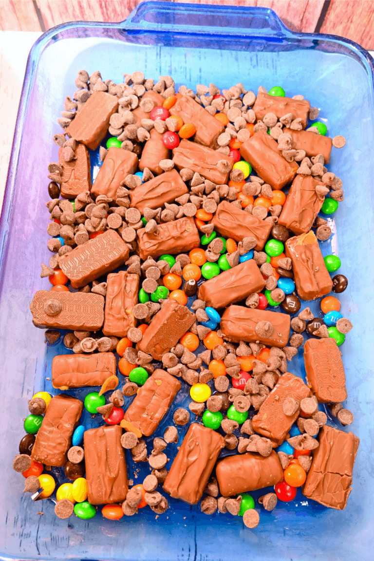 How to make a Leftover Halloween Candy Bar Dump Cake | The TipToe Fairy