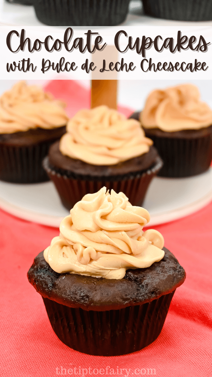 Chocolate Cupcakes with Dulce De Leche Cheesecake | The TipToe Fairy