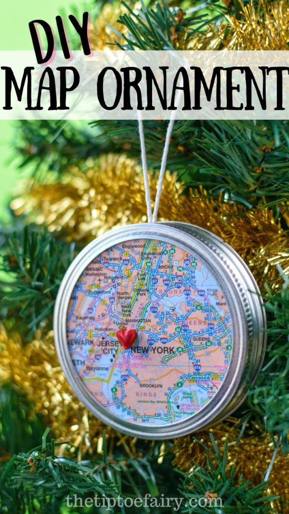 How to Make a DIY Christmas Map Ornament | The TipToe Fairy