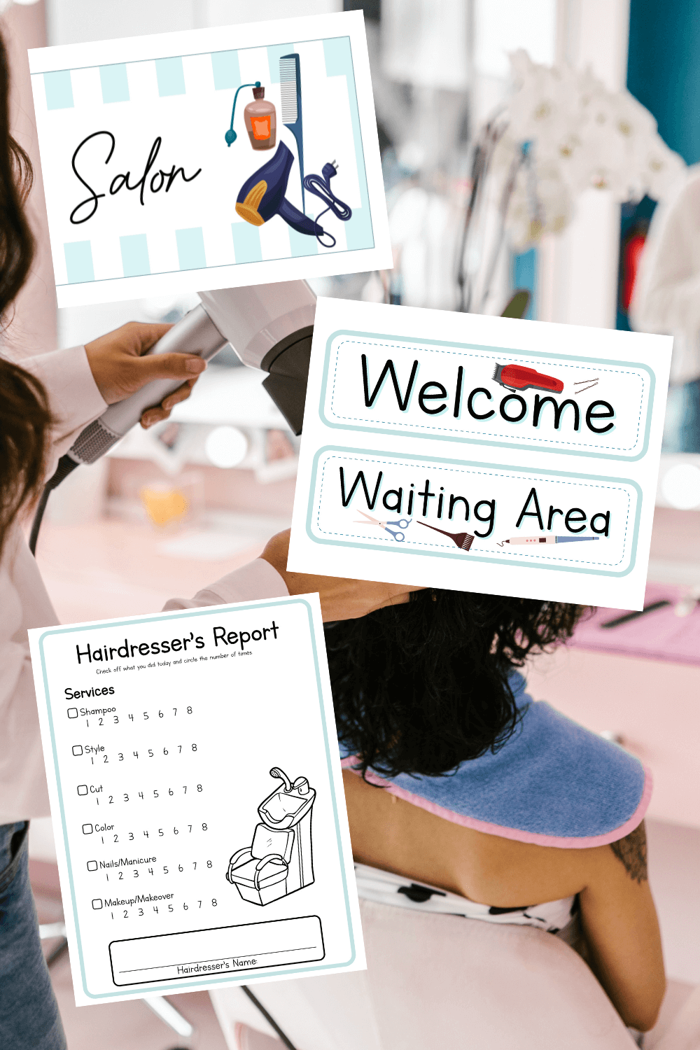 Download FREE Preschool Pretend Play Hairdresser Printable Bundle for ...