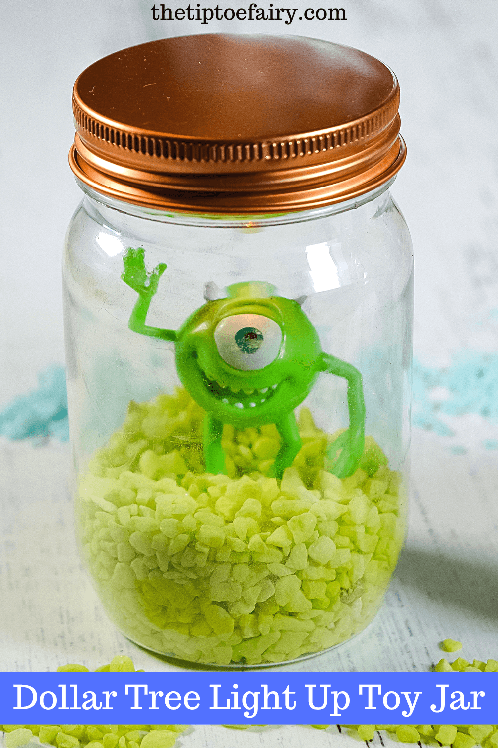 How to make a Dollar Tree Light Up Toy Jar Nightlight | The TipToe Fairy