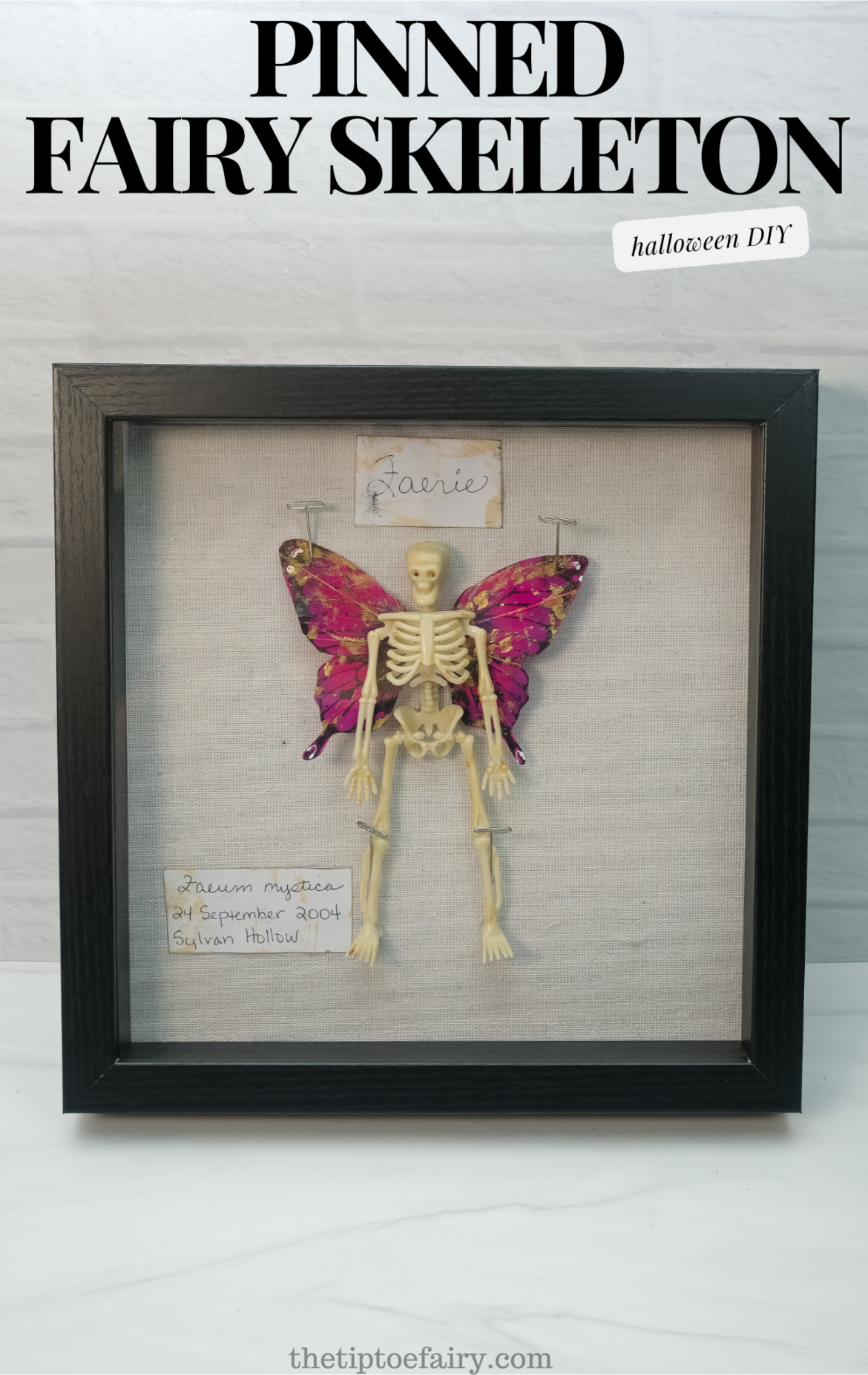 How to make a Pinned Fairy Skeleton for Halloween | The TipToe Fairy