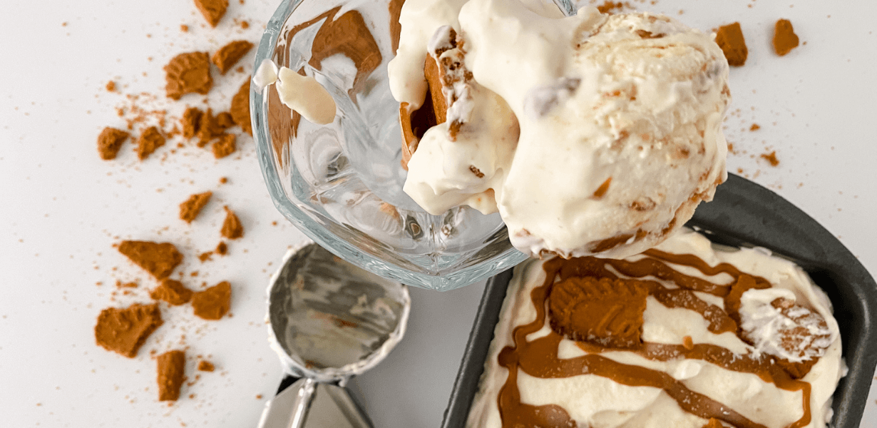 How to make No Churn Biscoff Cheesecake Ice Cream | The TipToe Fairy