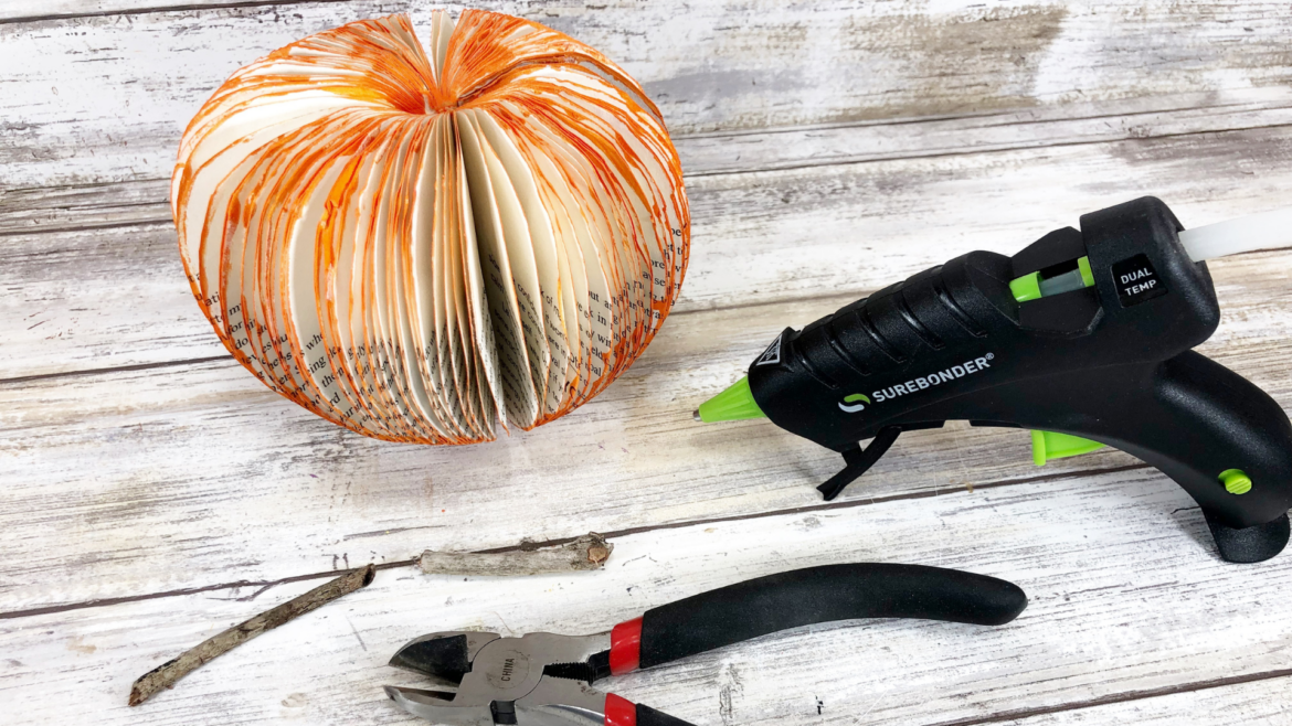 How to make a Book Pumpkin from a Dollar Store Book | The TipToe Fairy