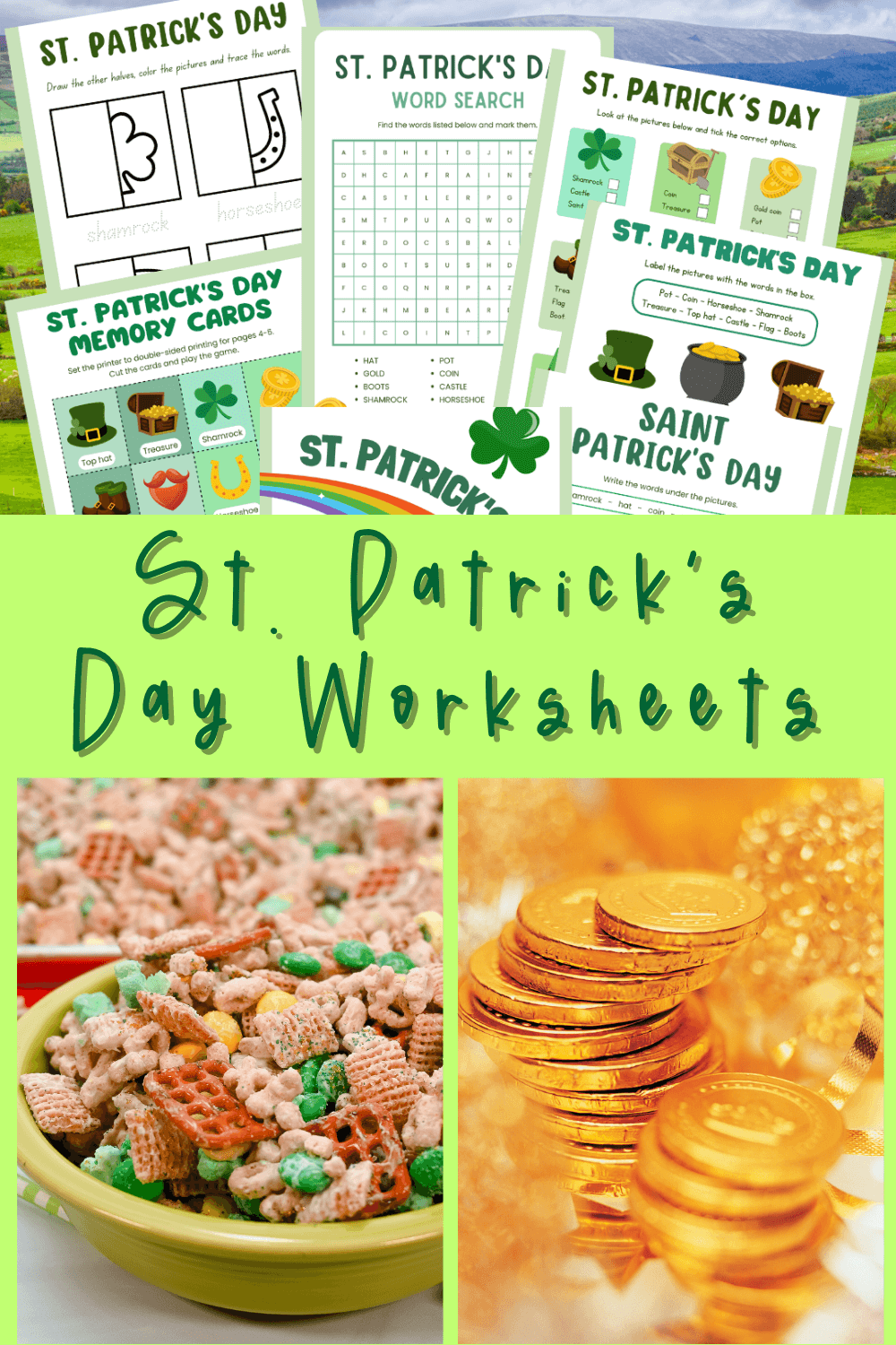 FREE Printable St Patrick's Day Puzzles and Worksheets | The TipToe Fairy