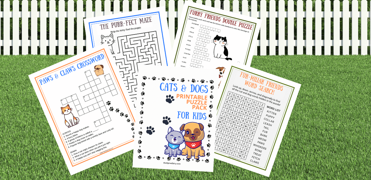 Download these FREE Printable Cats & Dogs Pet Puzzles and Games | The ...