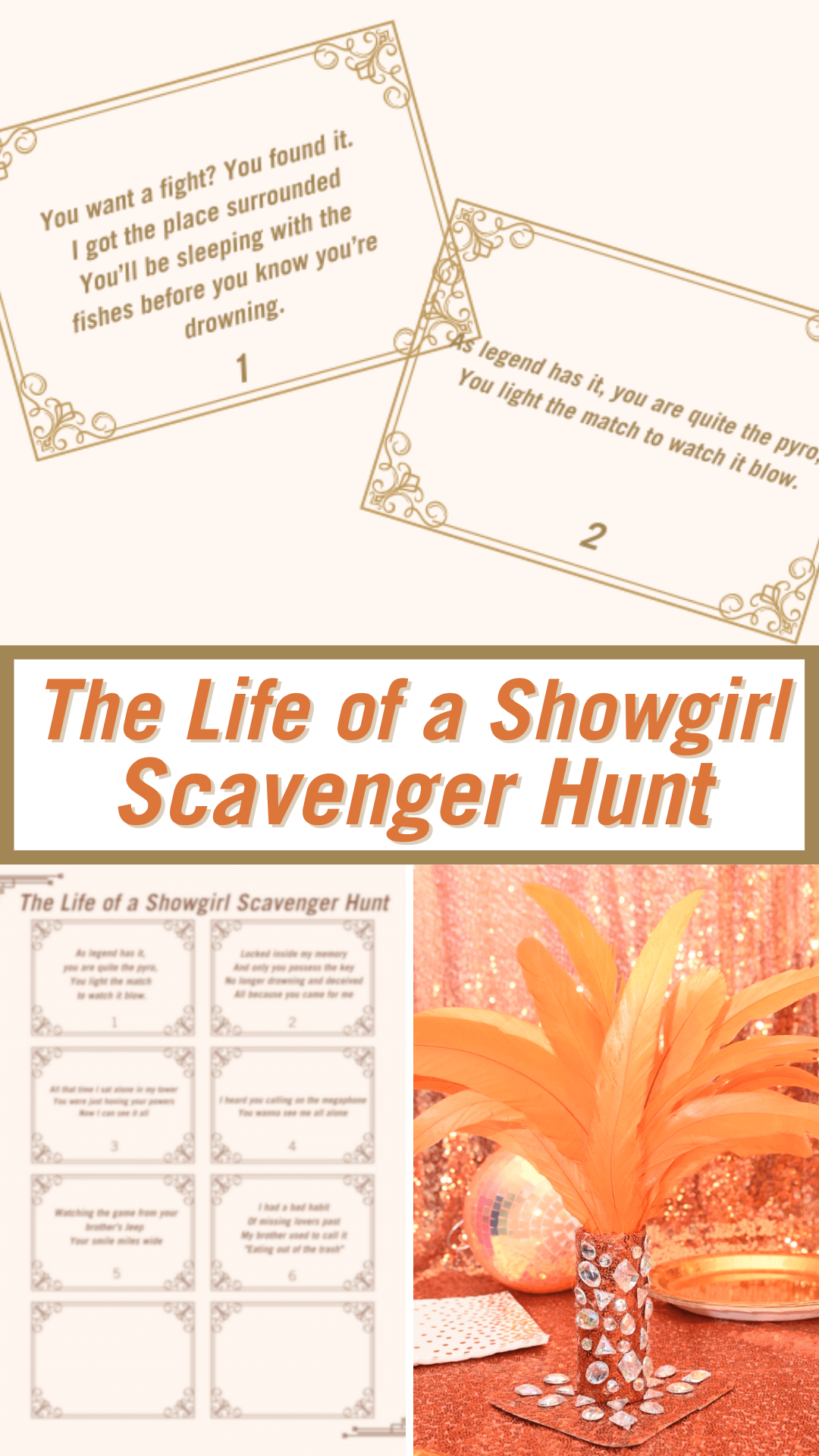 Free Printable The Life of a Showgirl Scavenger Hunt - Swiftie Party ...