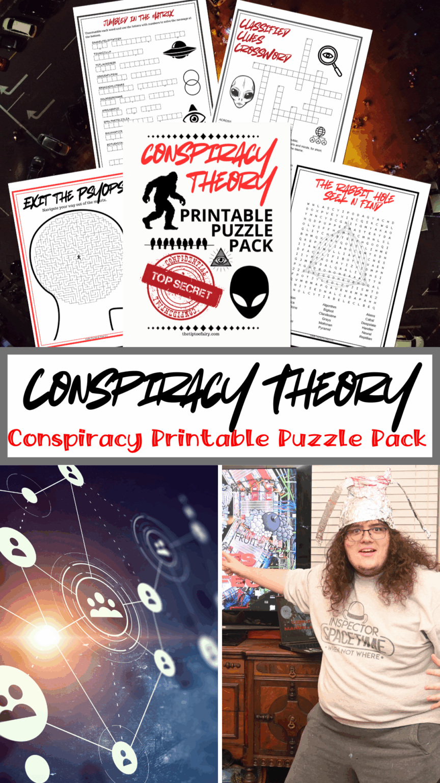 Free Printable Download Conspiracy Theory Party Puzzles | The TipToe Fairy