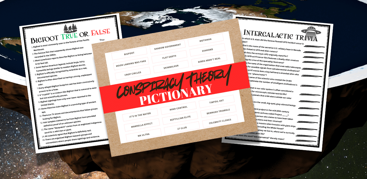 Free Download Printable Conspiracy Theory Party Games | The TipToe Fairy